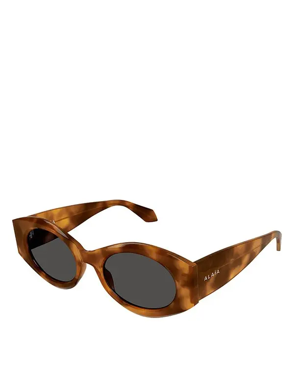 Alaïa Oval Sunglasses - Avana