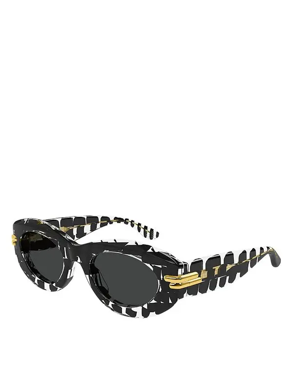 Bottega Veneta Oval Sunglasses, 51mm - Black