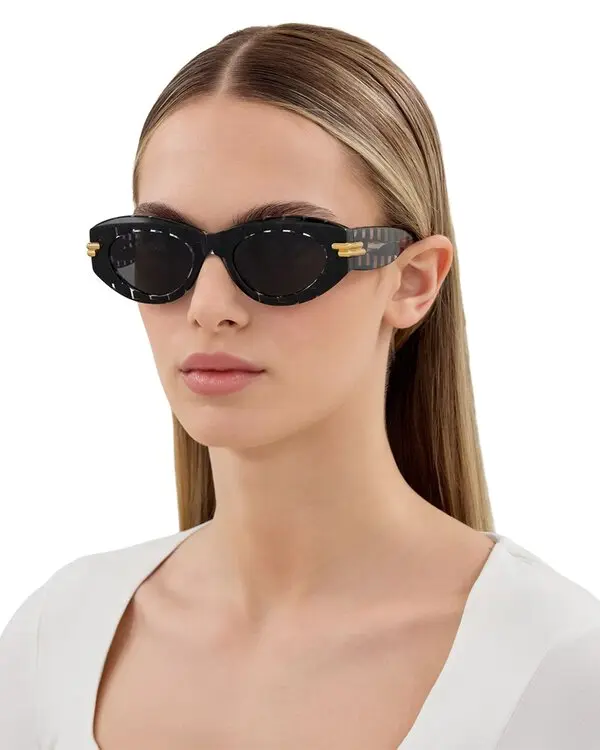Bottega Veneta Oval Sunglasses, 51mm