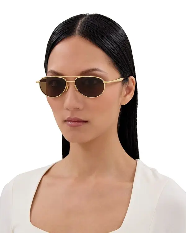 Bottega Veneta Pilot Sunglasses, 56mm
