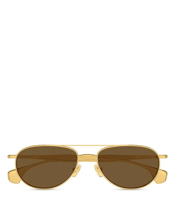 Bottega Veneta Pilot Sunglasses, 56mm