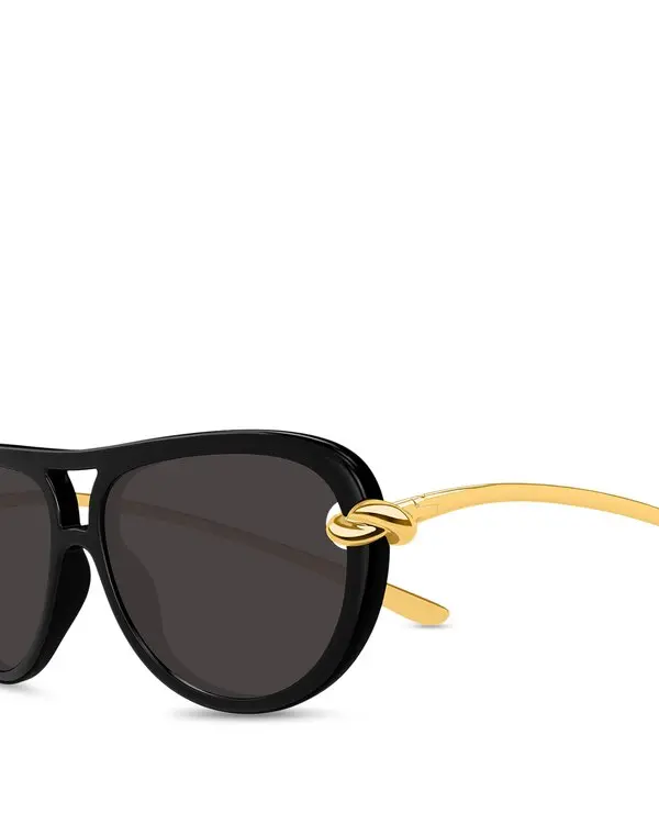 Bottega Veneta Pilot Sunglasses - Black