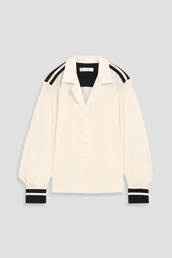 FRAME Striped Silk Crepe De Chine Shirt - Cream