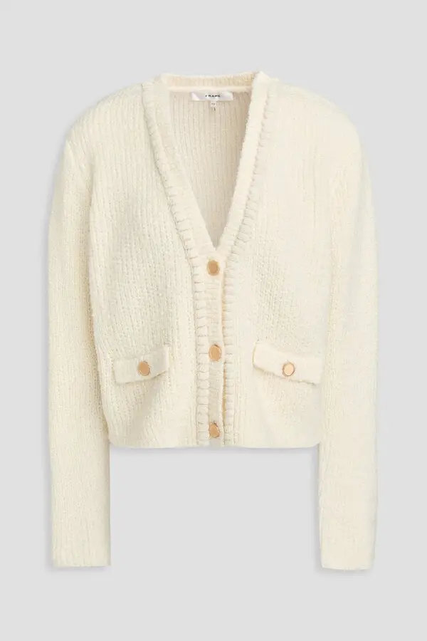 FRAME Bouclé-knit Wool-blend Cardigan