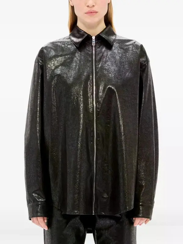 MSGM Zip-up Collared Coat - Black