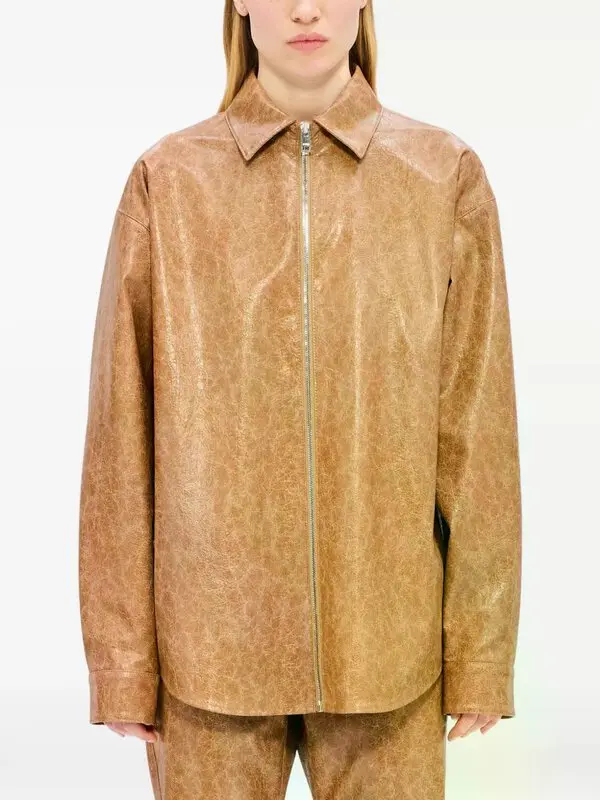 MSGM Zip-up Collared Coat - Neutrals