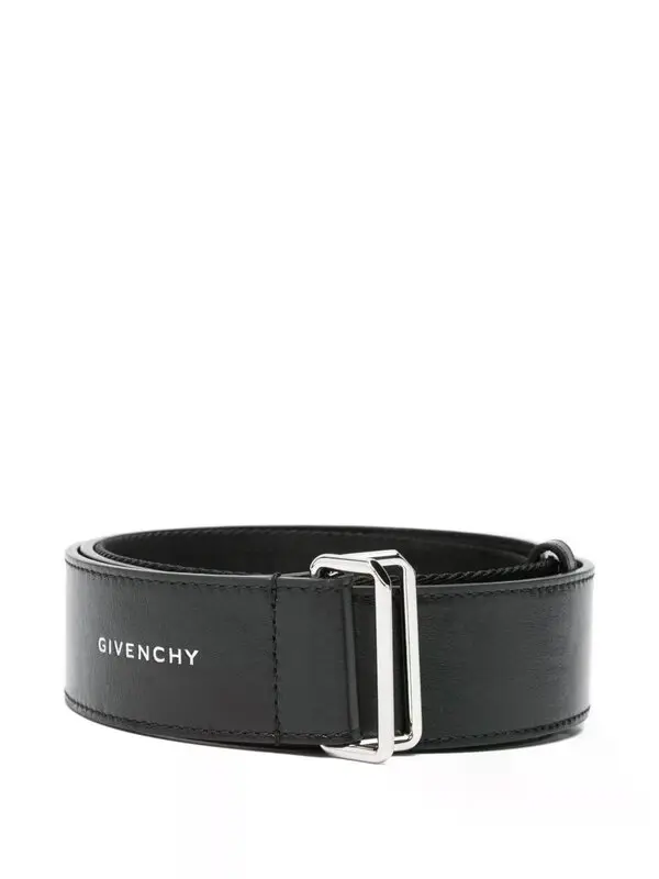 Givenchy Logo-stamp Leather Belt - Black
