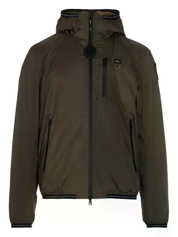 BLAUER. Hooded Zip-up Jacket - Green