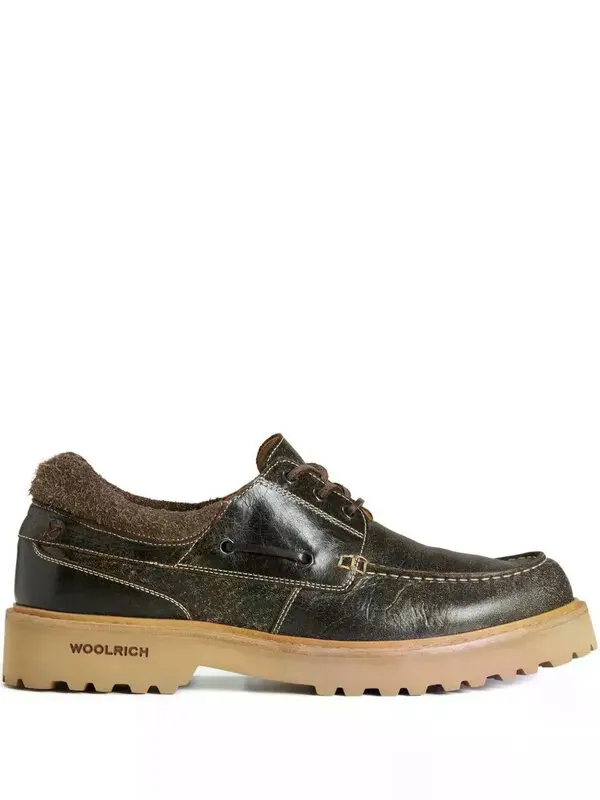 Woolrich Leather Lace-up Boat Shoes