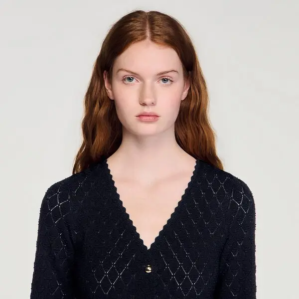 Sandro Knit Midi Dress - Black