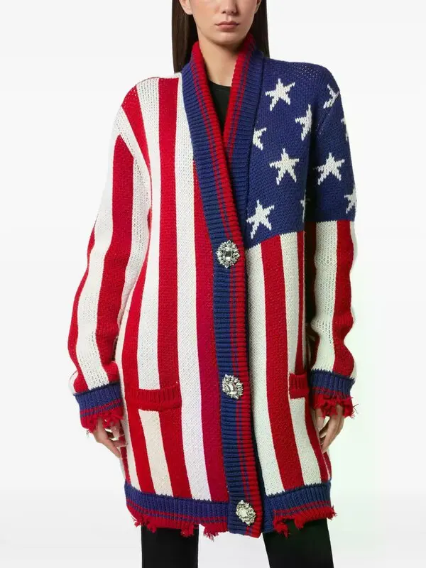 Philipp Plein Flag-intarsia Cardigan