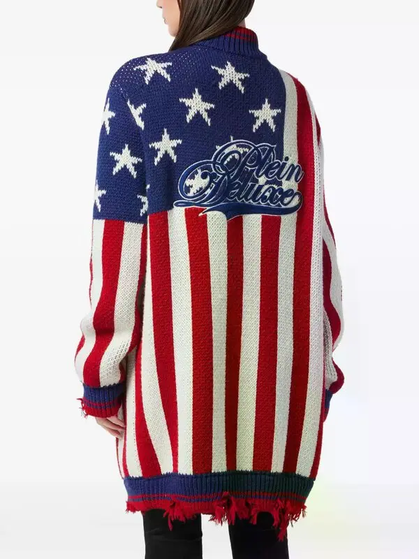 Philipp Plein Flag-intarsia Cardigan