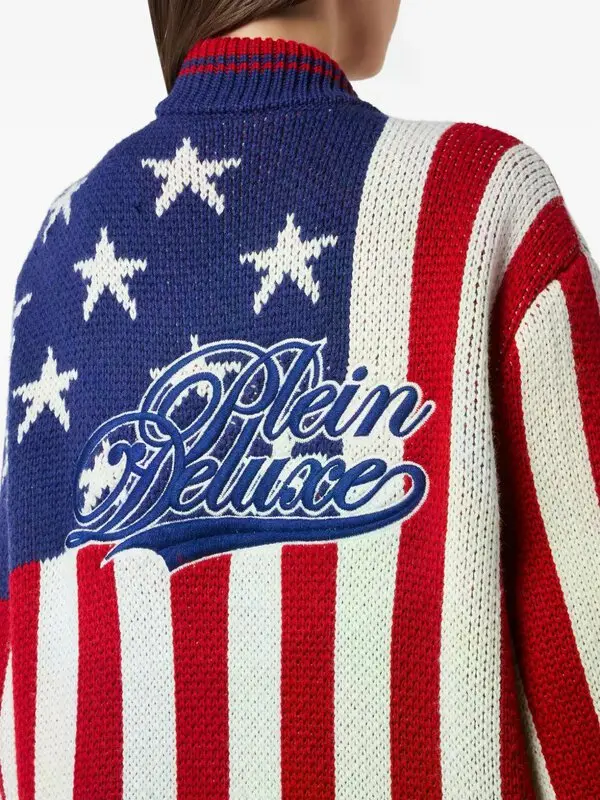 Philipp Plein Flag-intarsia Cardigan