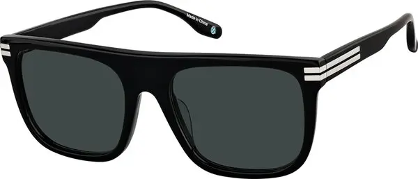 Zenni Square Rx Sunglasses Plastic Full Rim Frame - Black