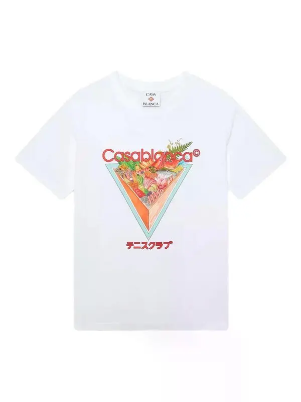 Casablanca Graphic Print Round-neck T-shirt - White