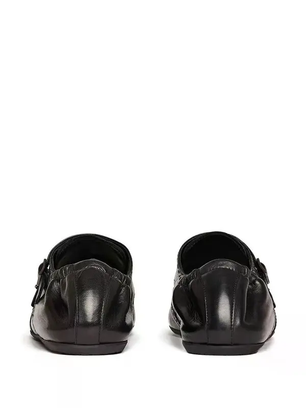SCAROSSO Johnny Buckled Brogue Monk Shoes - Black