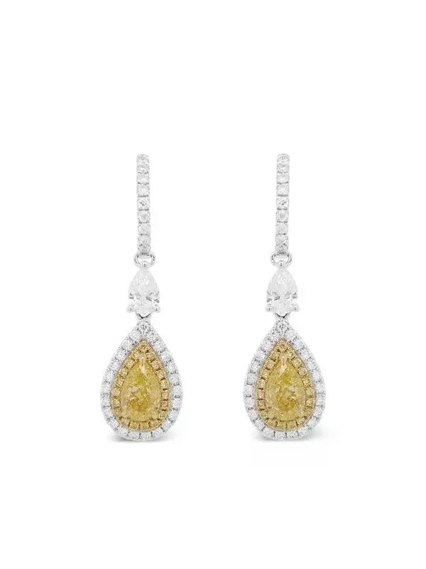HYT JEWELRY 18k Gold Diamond Drop Earrings - Silver