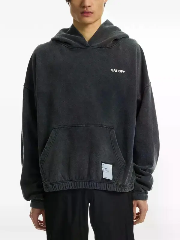Satisfy Logo-detail Hooded Sweatshirt - Grey