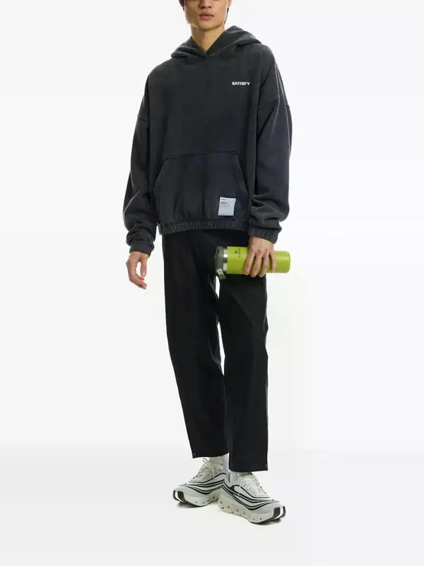 Satisfy Logo-detail Hooded Sweatshirt - Grey