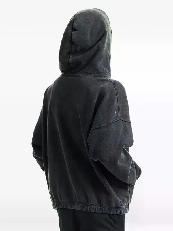 Satisfy Logo-detail Hooded Sweatshirt - Grey