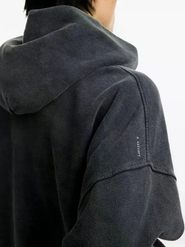 Satisfy Logo-detail Hooded Sweatshirt - Grey