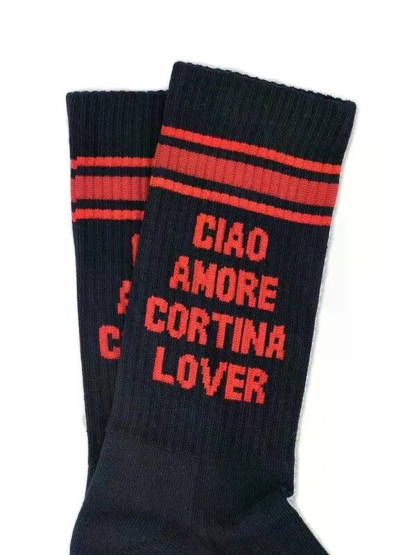 Giada Benincasa Slogan-intarsia Crew Socks