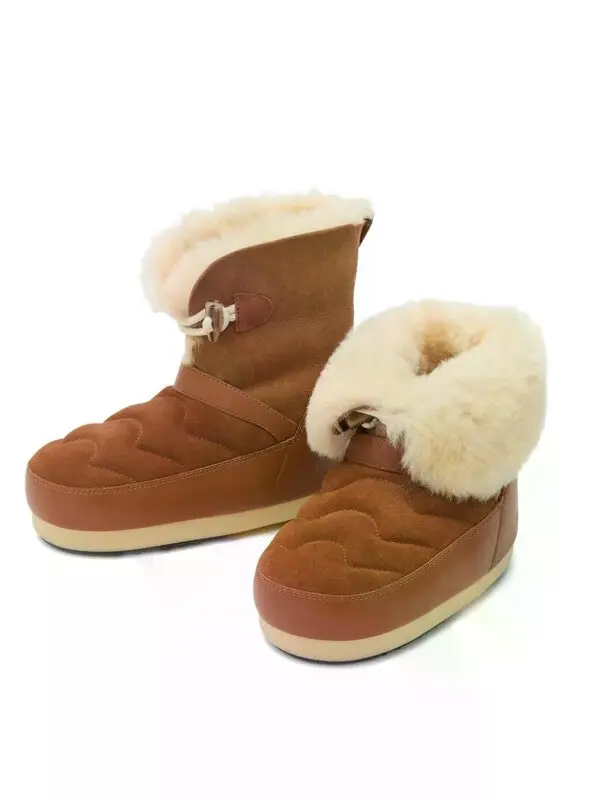 Moon Boot Evx Quilted Shearling Boots - Brown