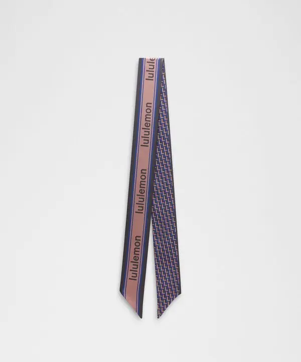Lululemon Satin Skinny Scarf - Nightmoth/deep Sea Blue/terracotta