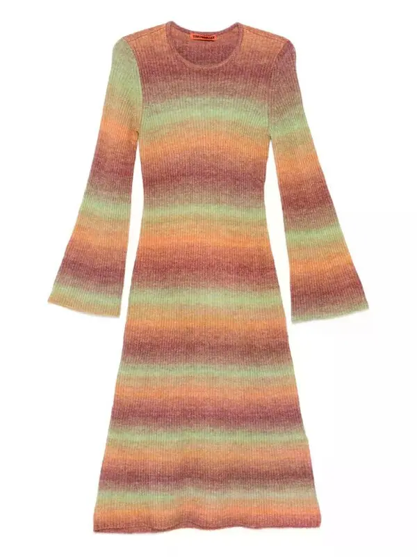SIMONMILLER Axon Striped Midi Dress - Orange