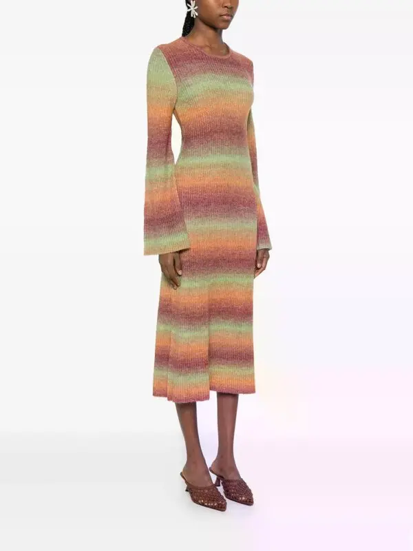 SIMONMILLER Axon Striped Midi Dress - Orange
