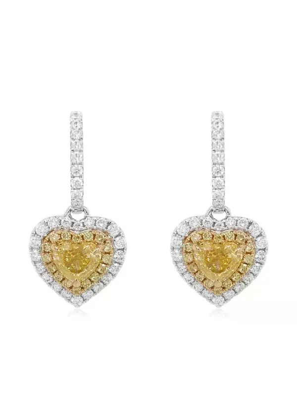 HYT JEWELRY 18k Yellow And Gold Heart Diamond Earrings - White