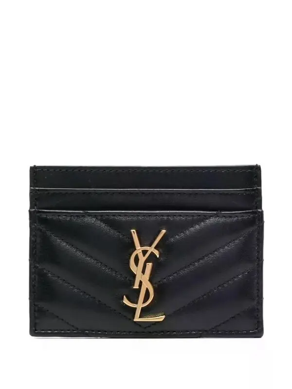 Saint Laurent Chevron Logo Cardholder - Black