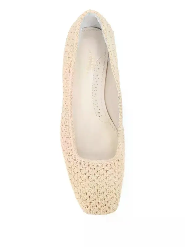 STUDIO CHOFAKIAN Crochet Square-toe Ballet Flats