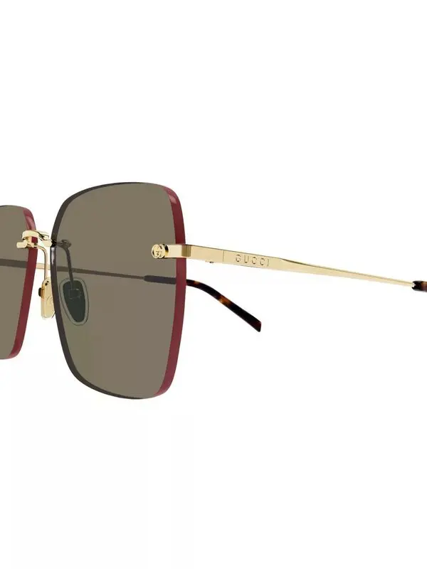 Gucci Gg1955sa Square-frame Sunglasses - Gold