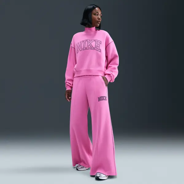 Nike Sportswear Phoenix Fleece Wide-leg Sweatpants - Pink