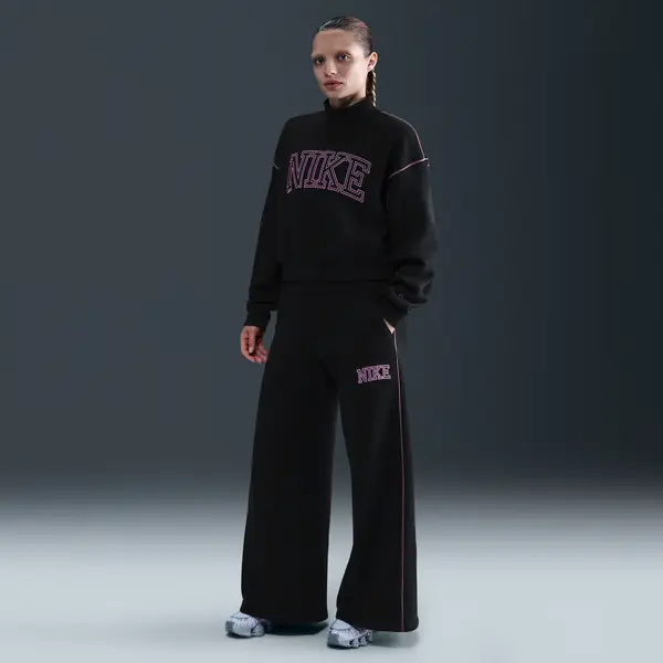 Nike Sportswear Phoenix Fleece Wide-leg Sweatpants - Black