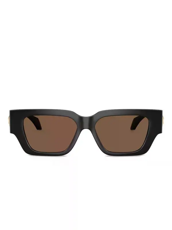 Versace Medusa-detail Rectangle-frame Sunglasses - Black