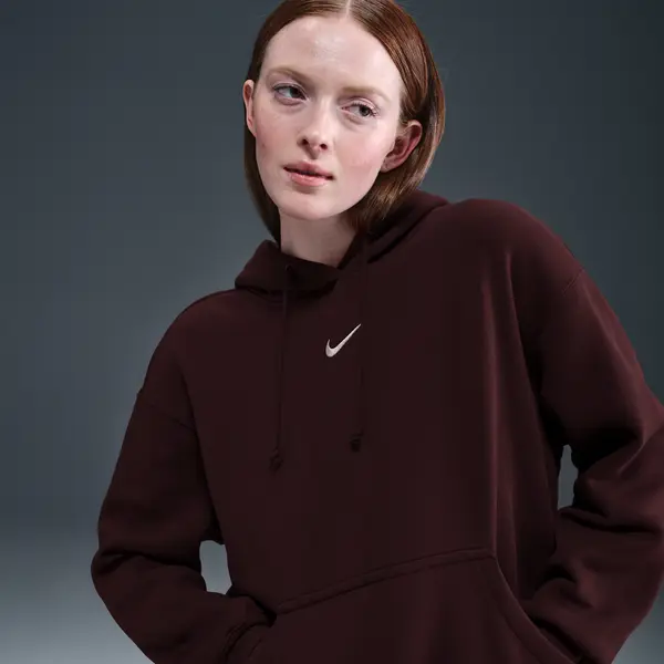 Nike Sportswear Phoenix Fleece Oversized Pullover Hoodie - Red