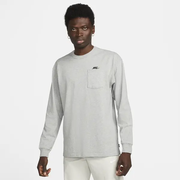 Nike Sportswear Premium Essentials Long-sleeve Pocket T-shirt - Grey