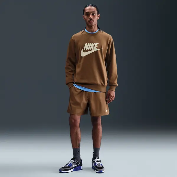 Nike Sportswear Club Graphic Fleece Crew - Brown