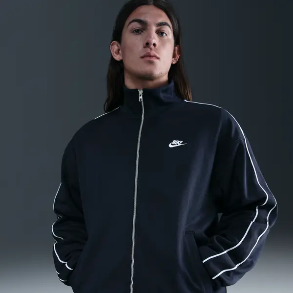 Nike Sportswear Club Oversized Knit Track Jacket - Blue