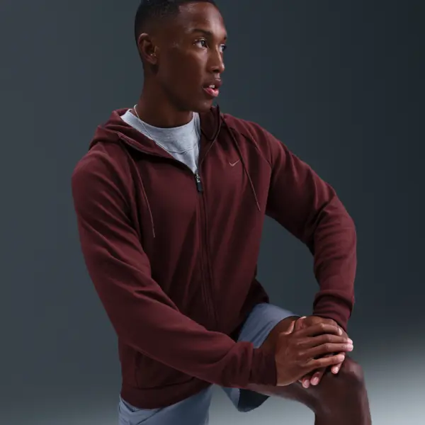 Nike Dri-fit Uv Full-zip Performance Hoodie - Red