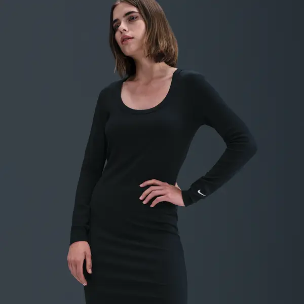 fitted lace wedding dress Black Women's Gothic Tight Long Sleeve Mini Dress main image 1