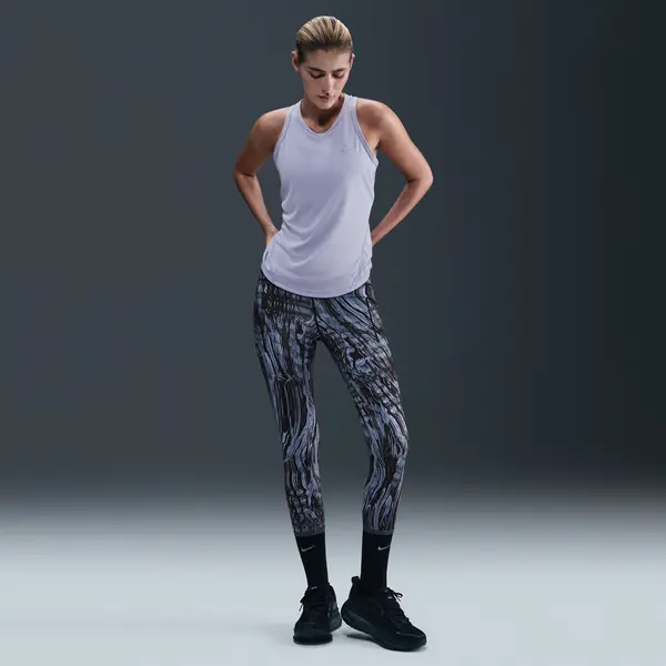 Nike Swift High-waisted 7/8 Printed Running Leggings - Blue