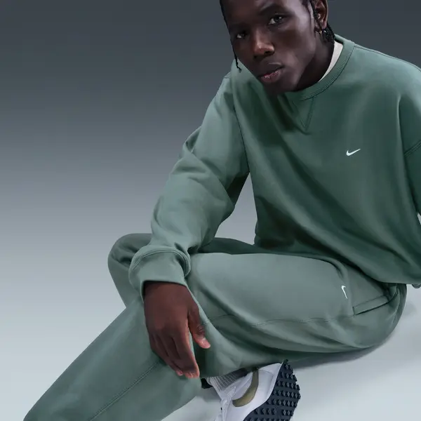 Nike Solo Swoosh Cuffed Fleece Pants - Grey