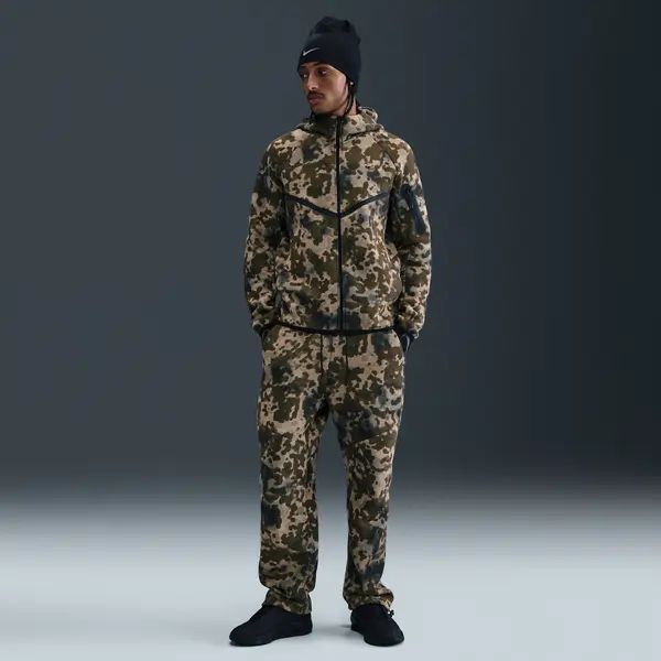 Nike Tech Open-hem Fleece Camo Pants - Brown