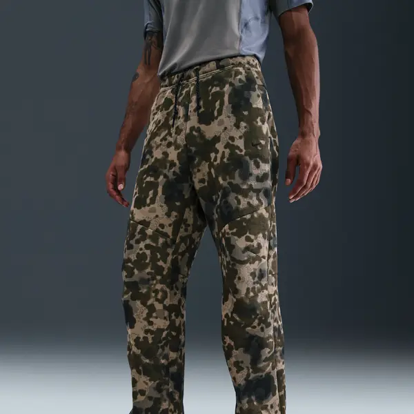 Nike Tech Open-hem Fleece Camo Pants - Brown