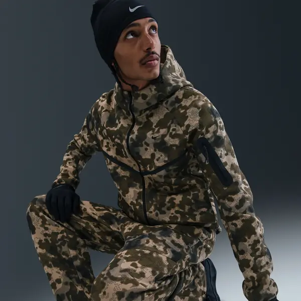 Nike Tech Open-hem Fleece Camo Pants - Brown