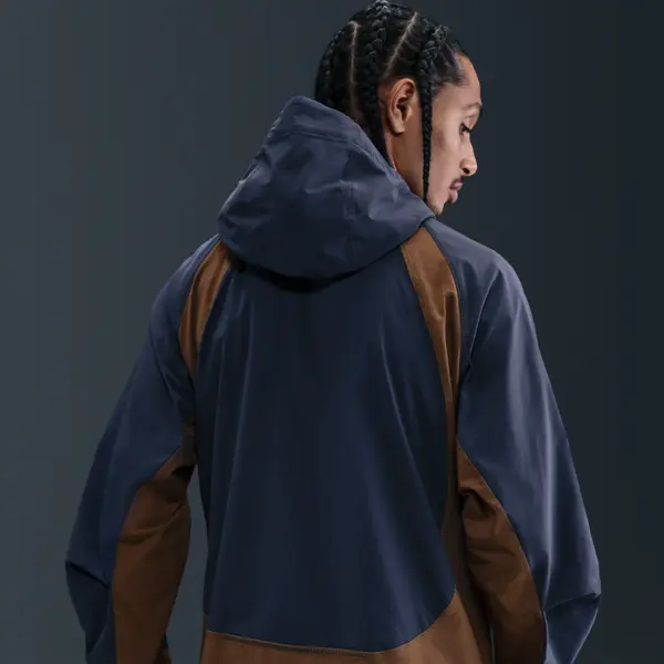 Nike Tech Dri-fit Woven Color-block Windrunner Loose Jacket - Blue