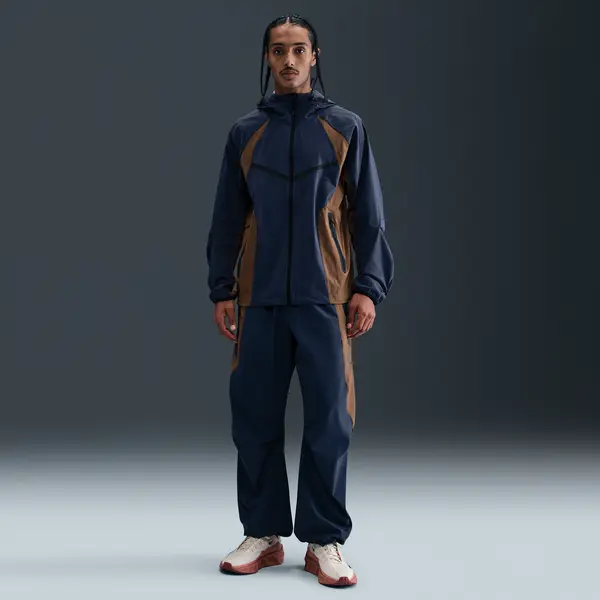 Nike Tech Dri-fit Woven Color-block Windrunner Loose Jacket - Blue